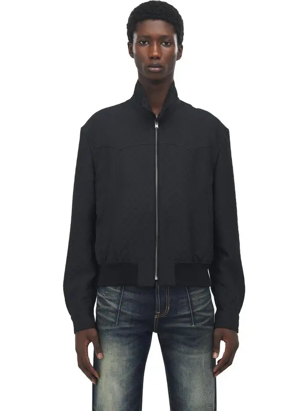 Alexander McQueen Cropped Harrington Jacket - Black