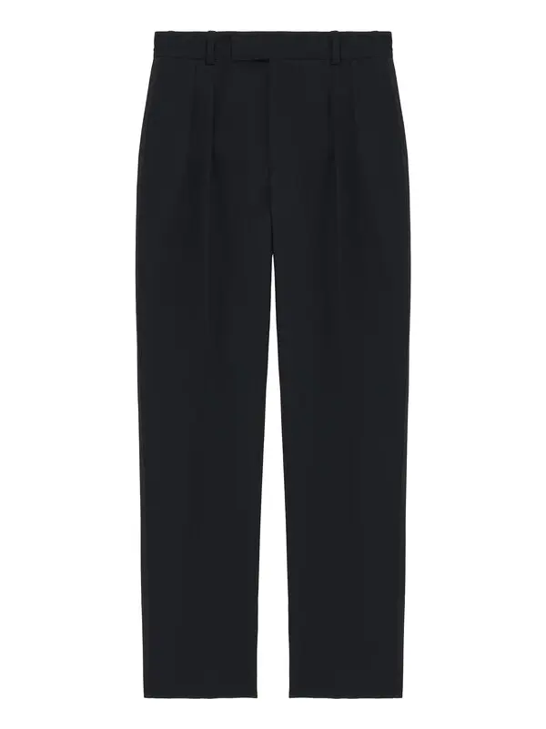 Alexander McQueen Pleat Detail Tuxedo Trousers - Black