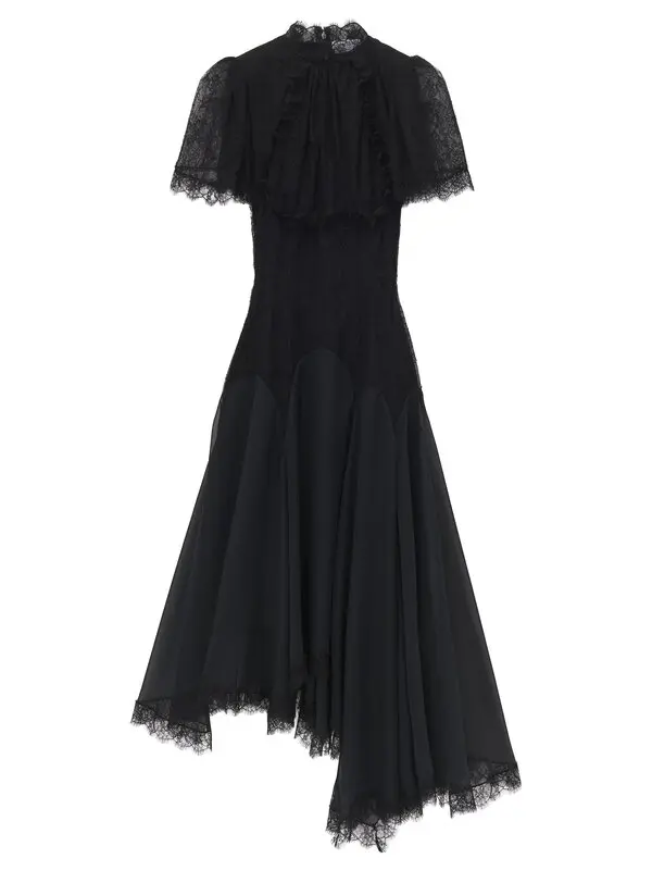 Alexander McQueen Floral Lace Evening Dress - Black