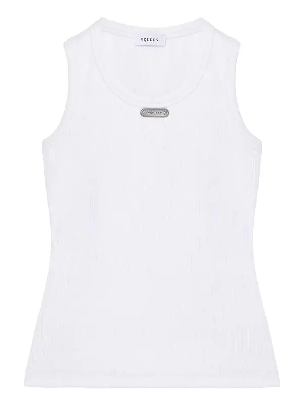 Alexander McQueen Placket Tank Top - Optical White