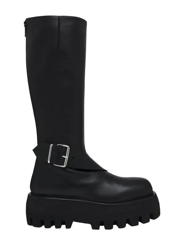 Alexander McQueen Sofa Knee-high Buckle Boot - Black
