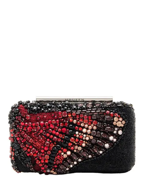 Alexander McQueen T-bar Box Clutch - Black/red
