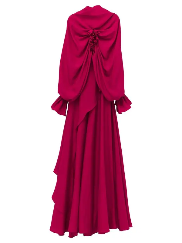 Alexander McQueen Draped Evening Dress - Crimson