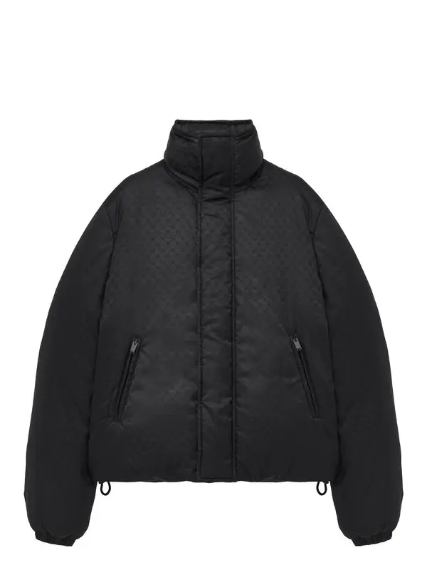 Alexander McQueen Skull Jacquard Puffer Jacket - Black