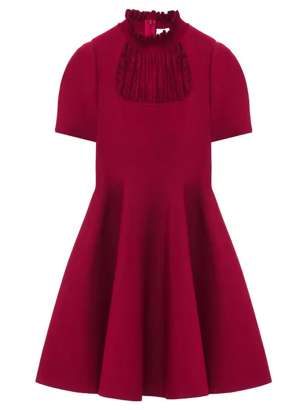 Alexander McQueen Lace Panel Mini Dress - Crimson