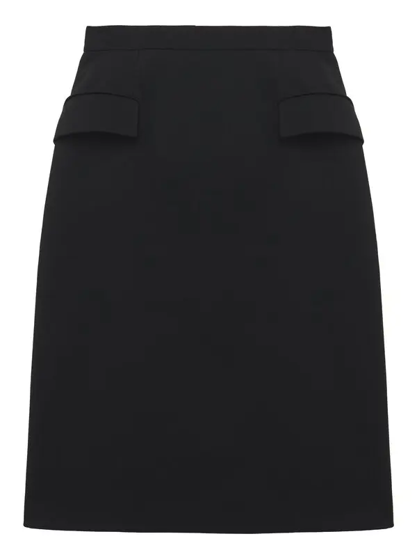 Alexander McQueen Wool Gabardine Pencil Skirt - Black