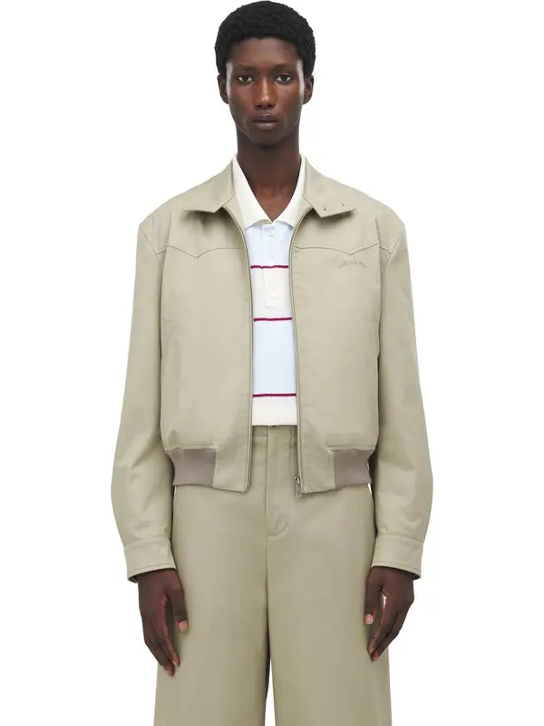 Alexander McQueen Cropped Harrington Jacket - Beige