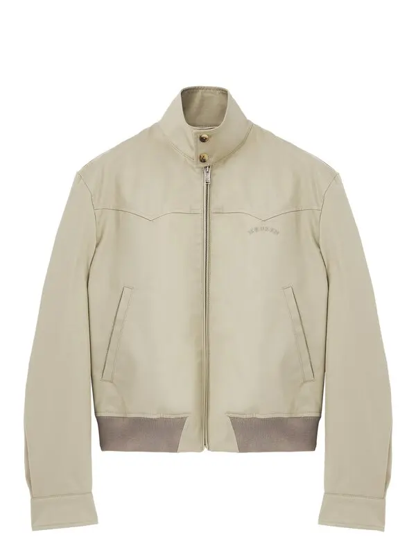 Alexander McQueen Cropped Harrington Jacket - Beige