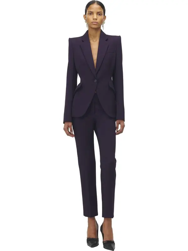 Alexander McQueen Grain De Poudre Cigarette Trousers - Violet