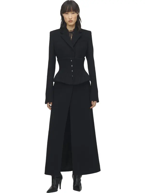 Alexander McQueen Wool Cashmere Long Coat - Black