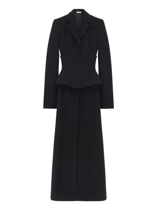 Alexander McQueen Wool Cashmere Long Coat - Black