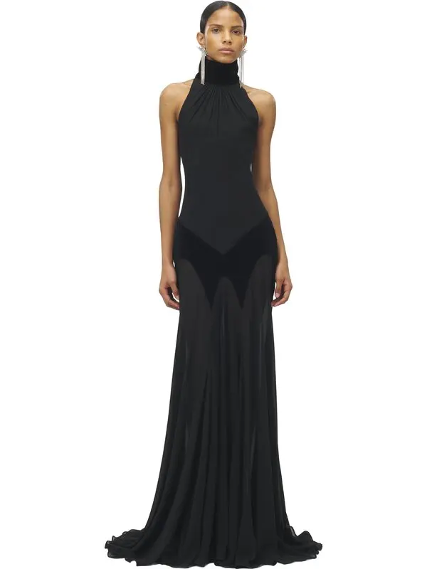 Alexander McQueen Silk Georgette Evening Dress - Black