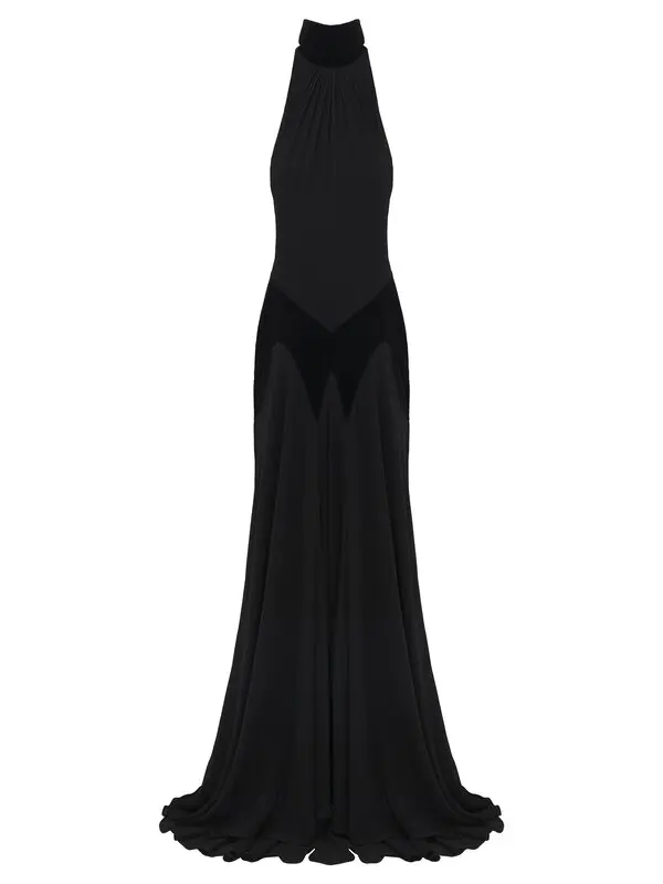 Alexander McQueen Silk Georgette Evening Dress - Black