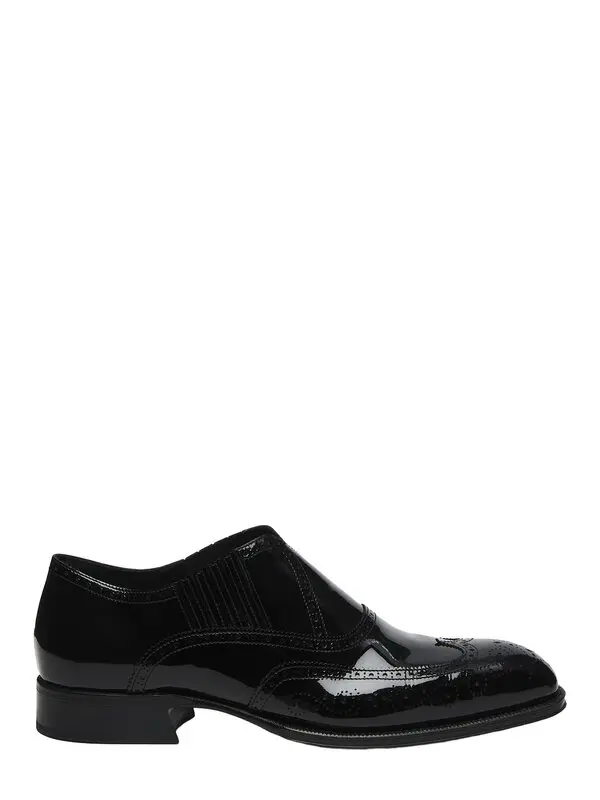 Alexander McQueen Jermyn Brogue Leather Loafers - Black