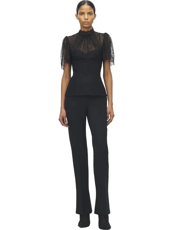Alexander McQueen Wool Gabardine Tailored Trousers - Black