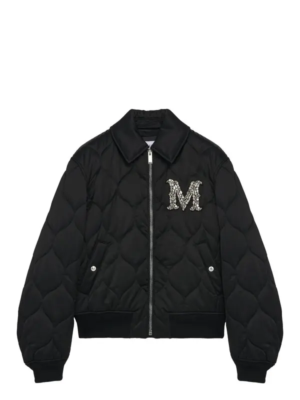 Alexander McQueen Crystal Logo Quilted Jacket - Black