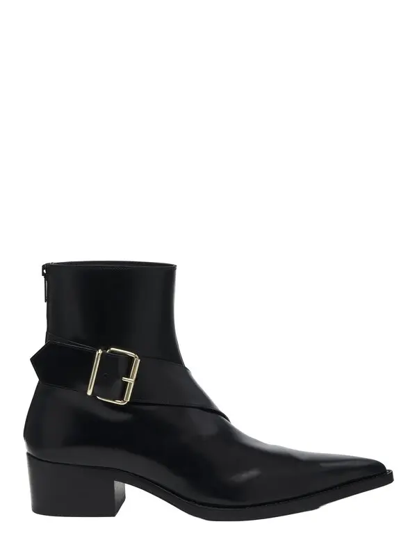 Alexander McQueen Heron Buckle Boot - Black
