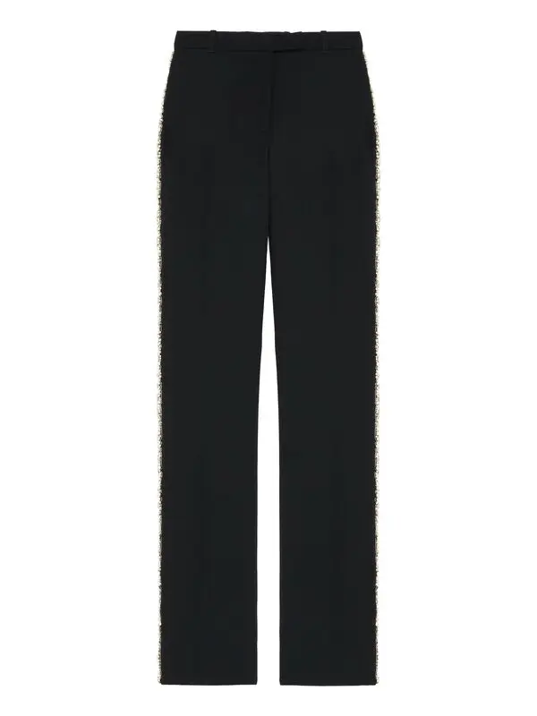 Alexander McQueen Crystal Embellished Tuxedo Trousers - Black