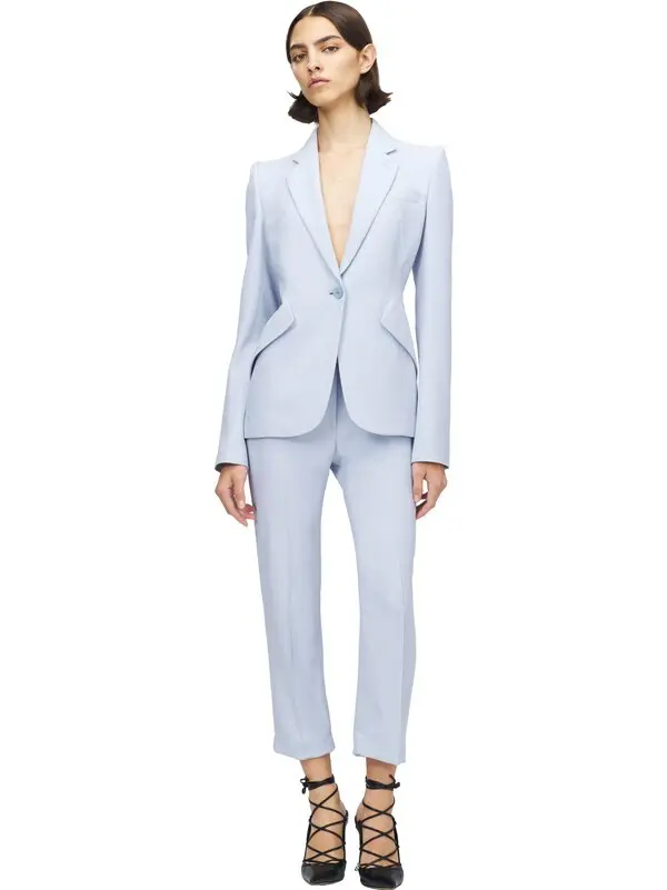 Alexander McQueen Cropped Tailored Trousers - Light Blue