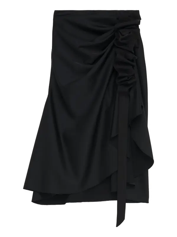 Alexander McQueen Asymmetric Bow Skirt - Black