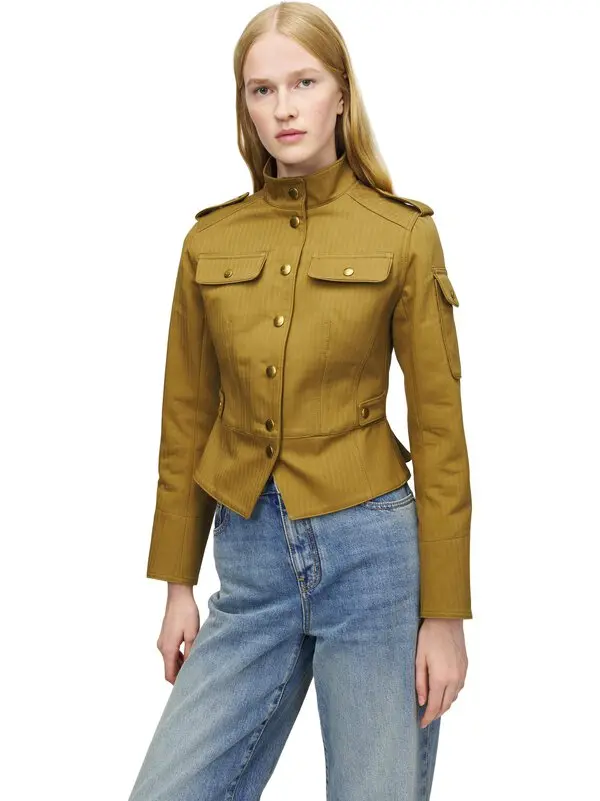 Alexander McQueen Utility Peplum Jacket - Tan