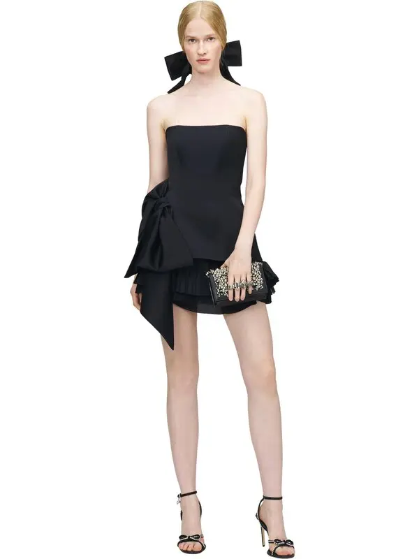 Alexander McQueen Side Bow Mini Dress - Black