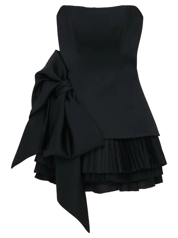 Alexander McQueen Side Bow Mini Dress - Black