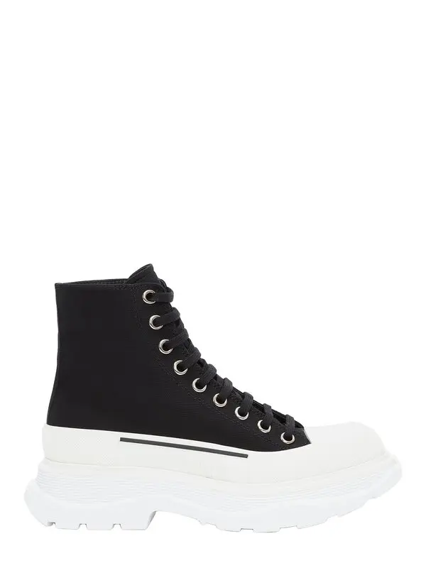 Alexander McQueen Tread Slick Lace-up Boots - Black/white