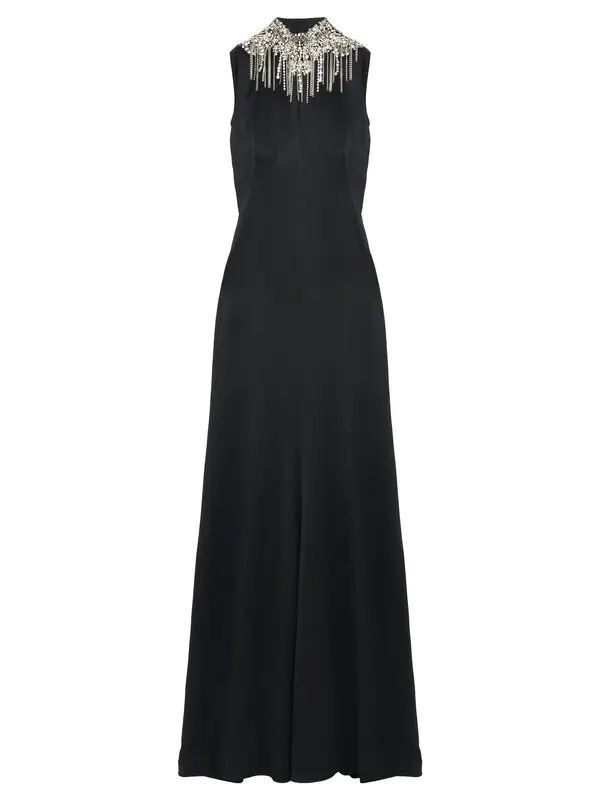 Alexander McQueen Chain Mail Embroidery Evening Dress - Black