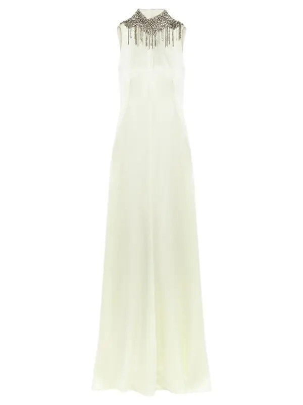 Alexander McQueen Chain Mail Embroidery Evening Dress - Cream