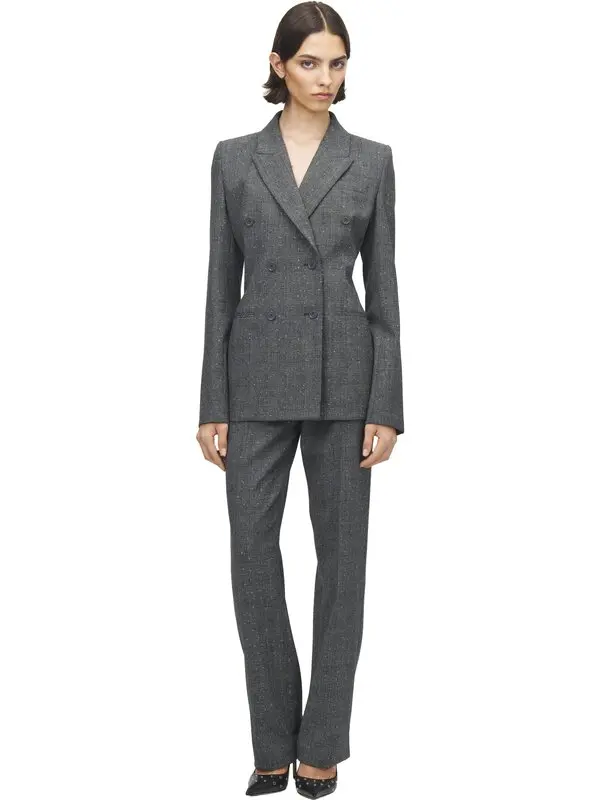 Alexander McQueen Flecked Glen Check Tailored Trousers - Black/ivory