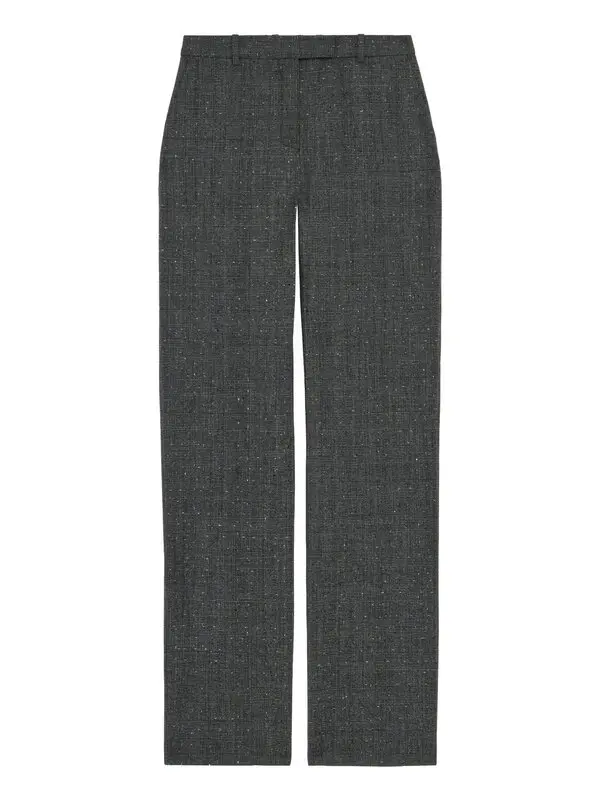 Alexander McQueen Flecked Glen Check Tailored Trousers - Black/ivory