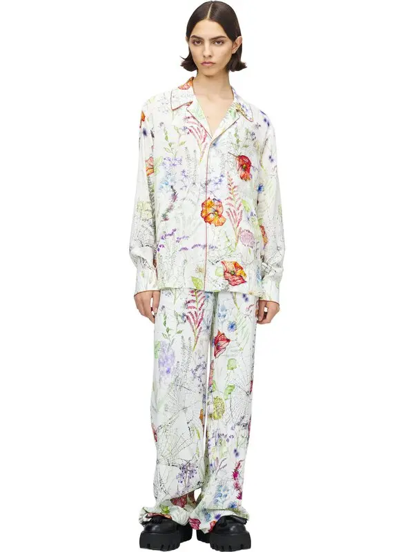 Alexander McQueen Meadow Floral Pyjama Shirt - Ivory
