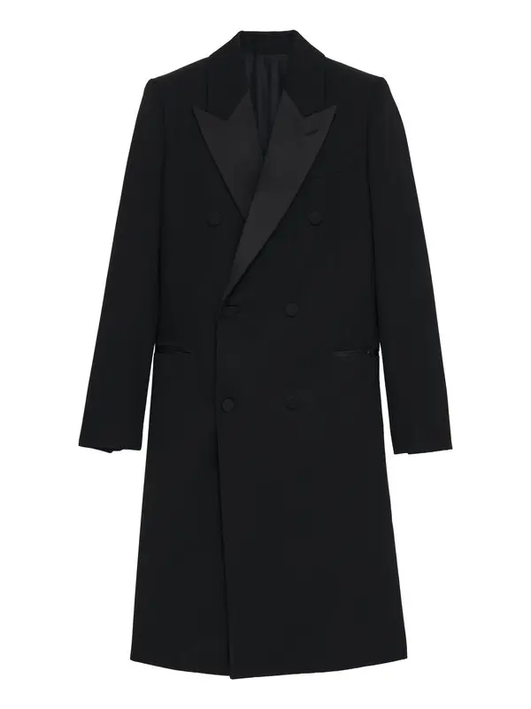 Alexander McQueen Wool Barathea Double-breasted Coat - Black