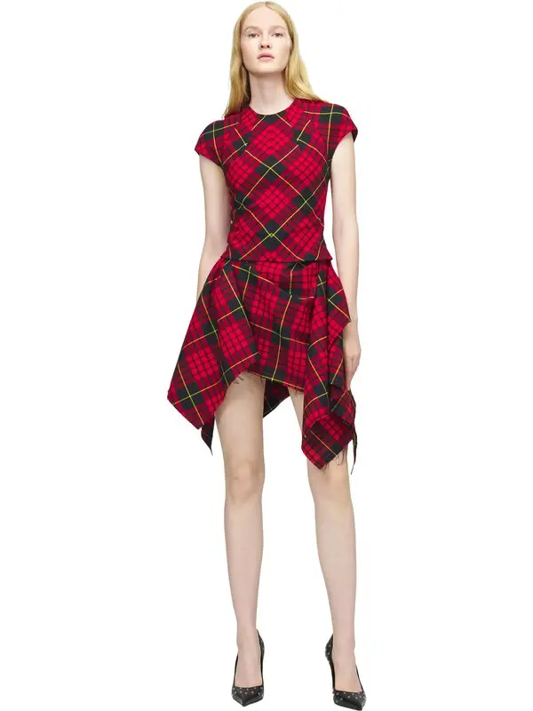 Alexander McQueen Tartan Mini Dress - Red/black/yellow