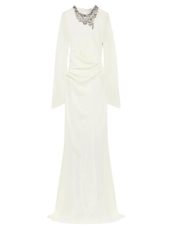 Alexander McQueen Jewelled Embroidery Evening Dress - Cream