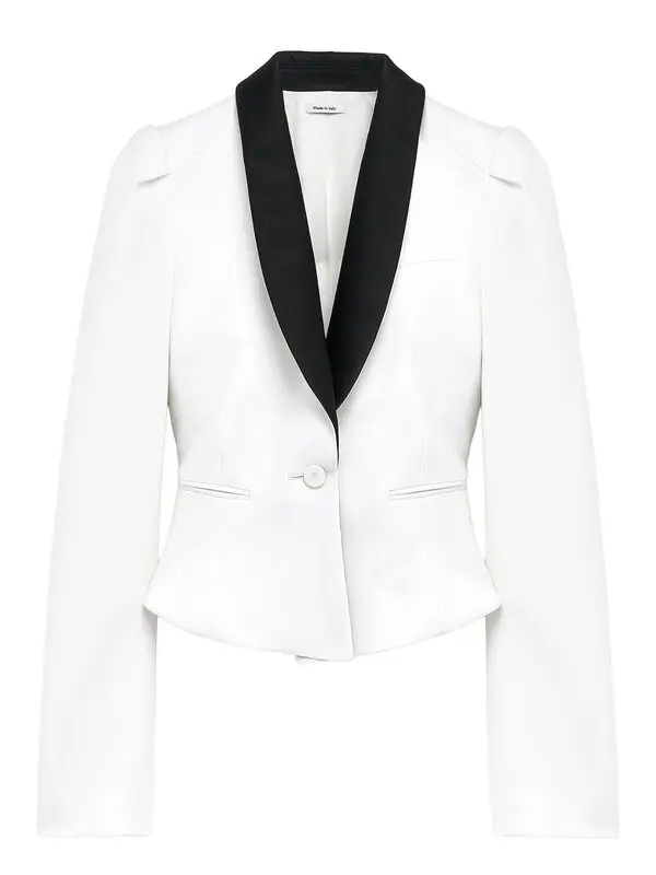 Alexander McQueen Single-breasted Tuxedo Jacket - White