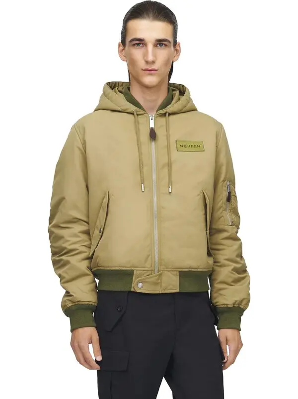 Alexander McQueen Hooded Nylon Jacket - Beige