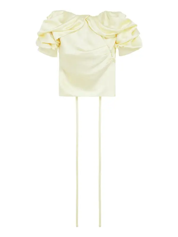 Alexander McQueen Off-the-shoulder Draped Top - Cream