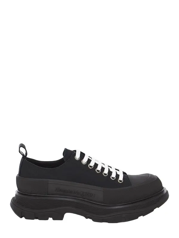 Alexander McQueen Tread Slick Lace Up Sneakers - Black