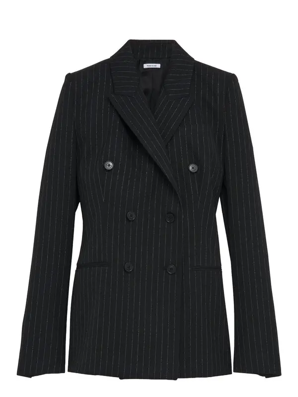 Alexander McQueen Pinstriped Double-breasted Jacket - Black