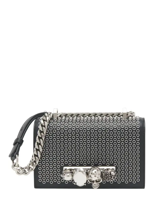 Alexander McQueen Mini Jewelled Satchel - Black