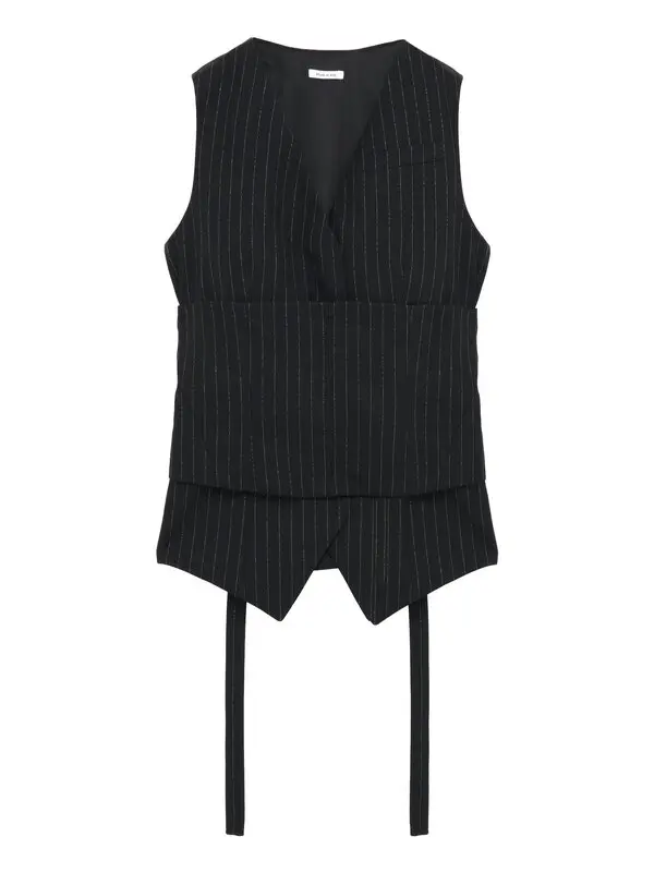 Alexander McQueen Pinstriped Tailored Waistcoat - Black