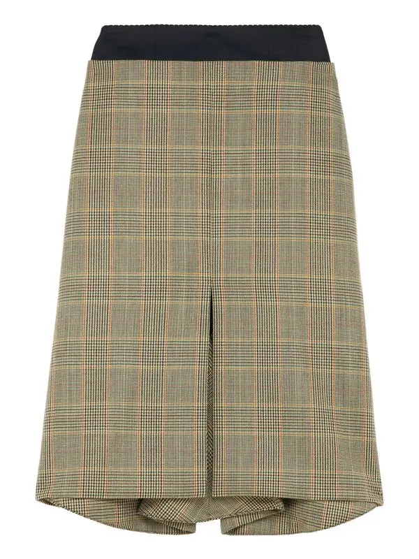 Alexander McQueen Country Check Kickback Knee-length Skirt - Brown