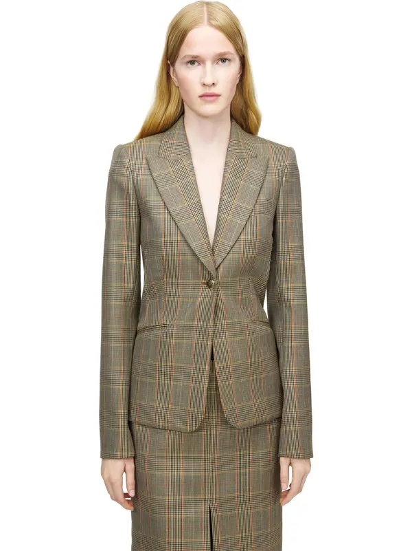 Alexander McQueen Country Check Single-breasted Jacket - Brown