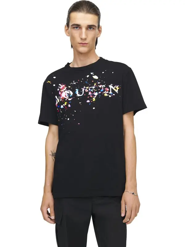 Alexander McQueen Confetti Logo T-shirt - Black/multicolour