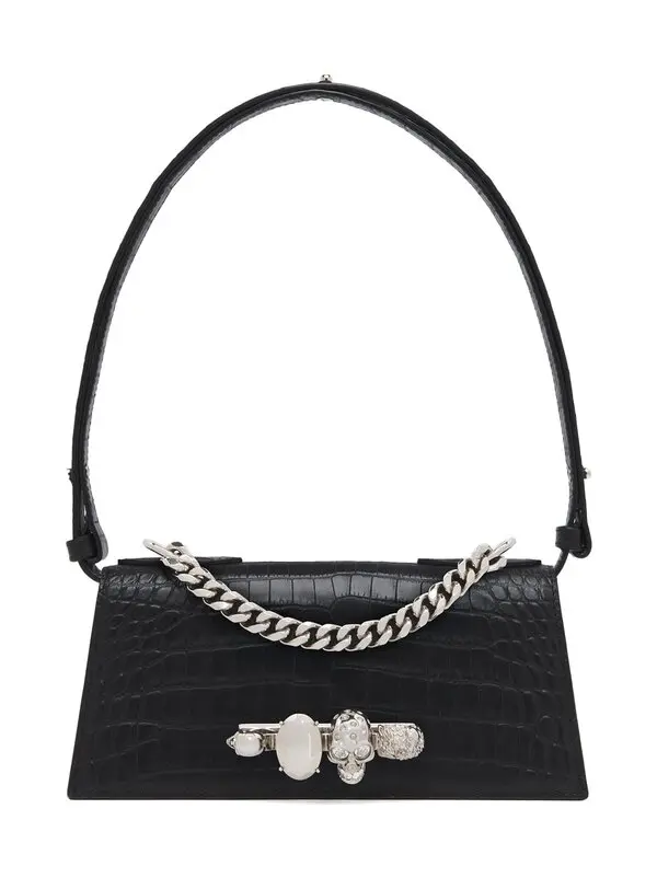 Alexander McQueen Jeweled Shoulder Bag - Black