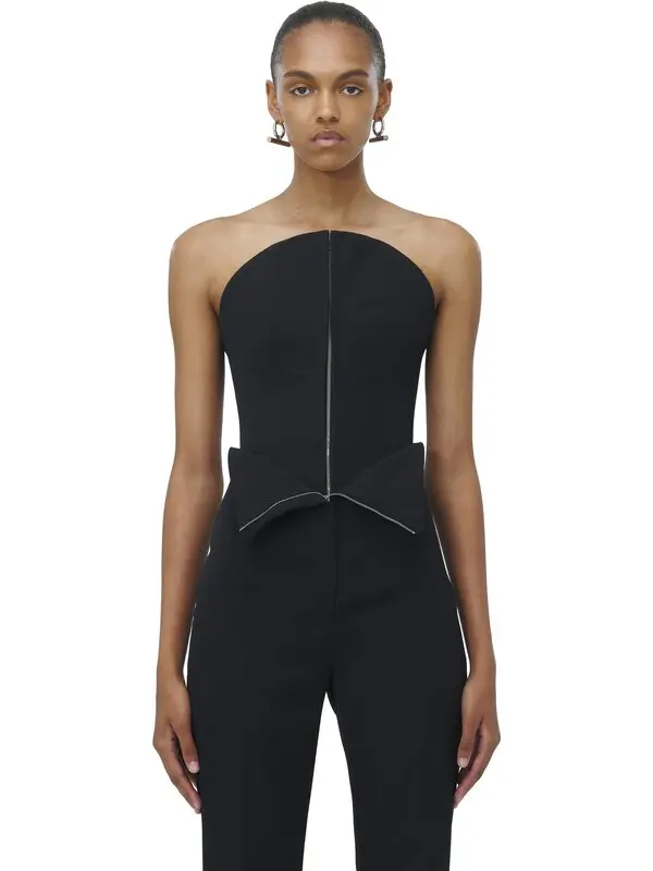 Alexander McQueen Asymmetric Corset Top - Black