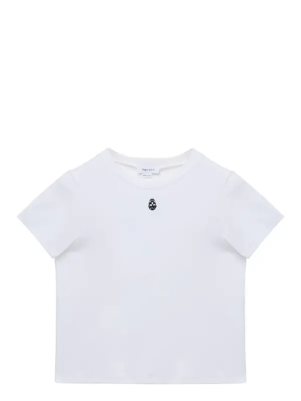 Alexander McQueen Embroidered Skull T-shirt - Optical White