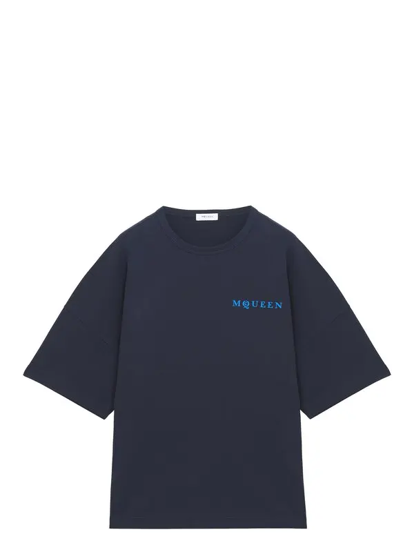 Alexander McQueen Logo Oversized T-shirt - Blue